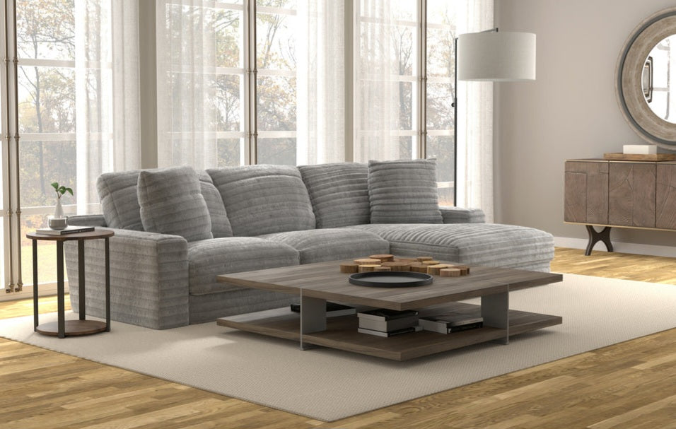 Comfrey Gray 123" RAF Sectional W/Cupholders – Harwin Furniture