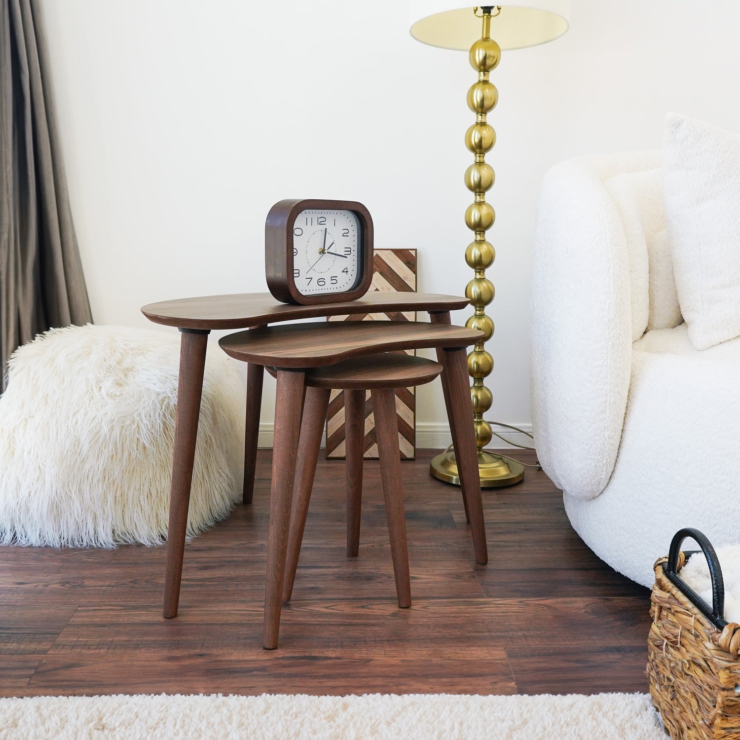 Moon Mid-Century Modern Walnut Nesting Table Set (Set Of 3) – Harwin ...