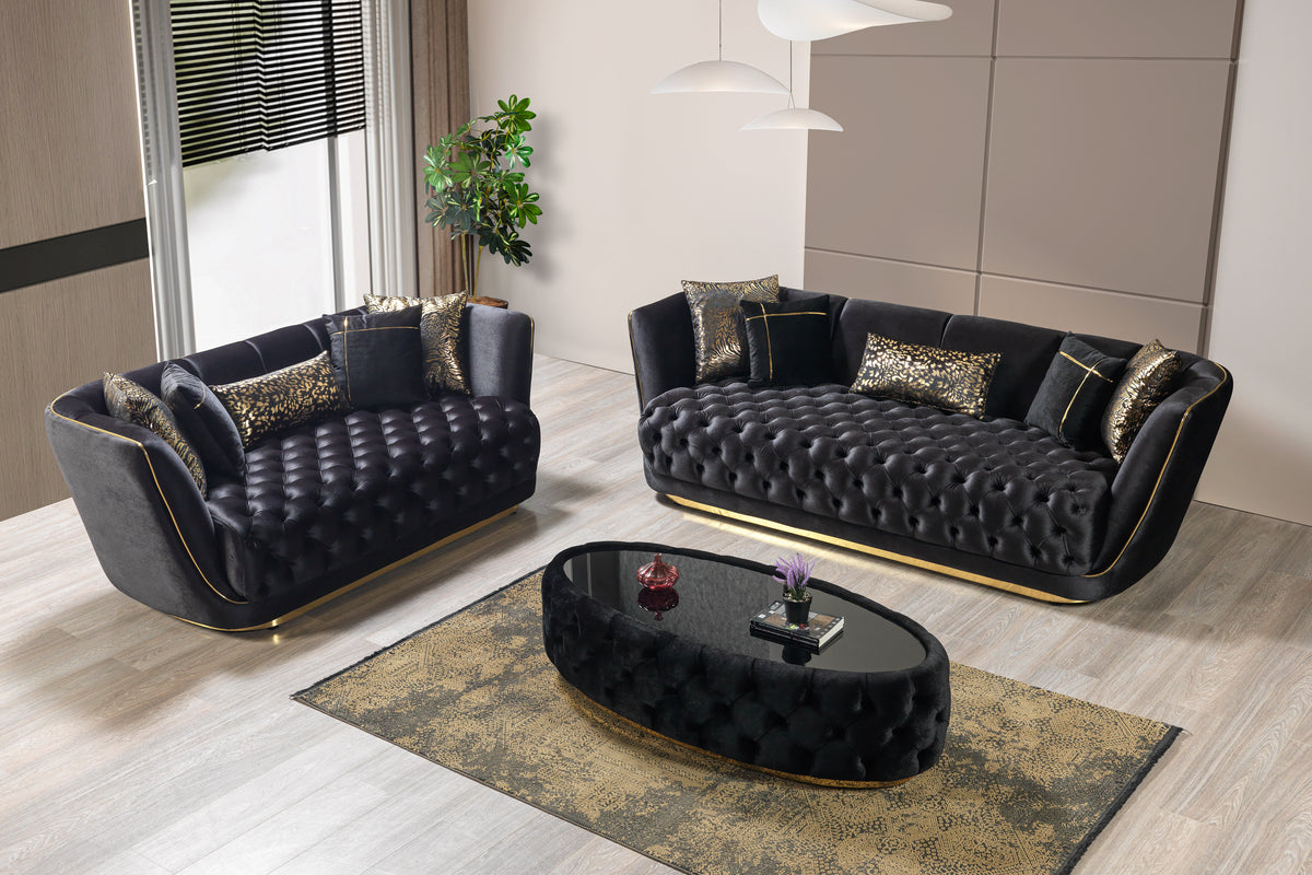 Daphne Black Velvet Coffee Table – Harwin Furniture
