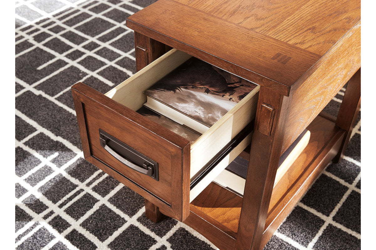Breegin Brown Chairside End Table T007-319 – Harwin Furniture