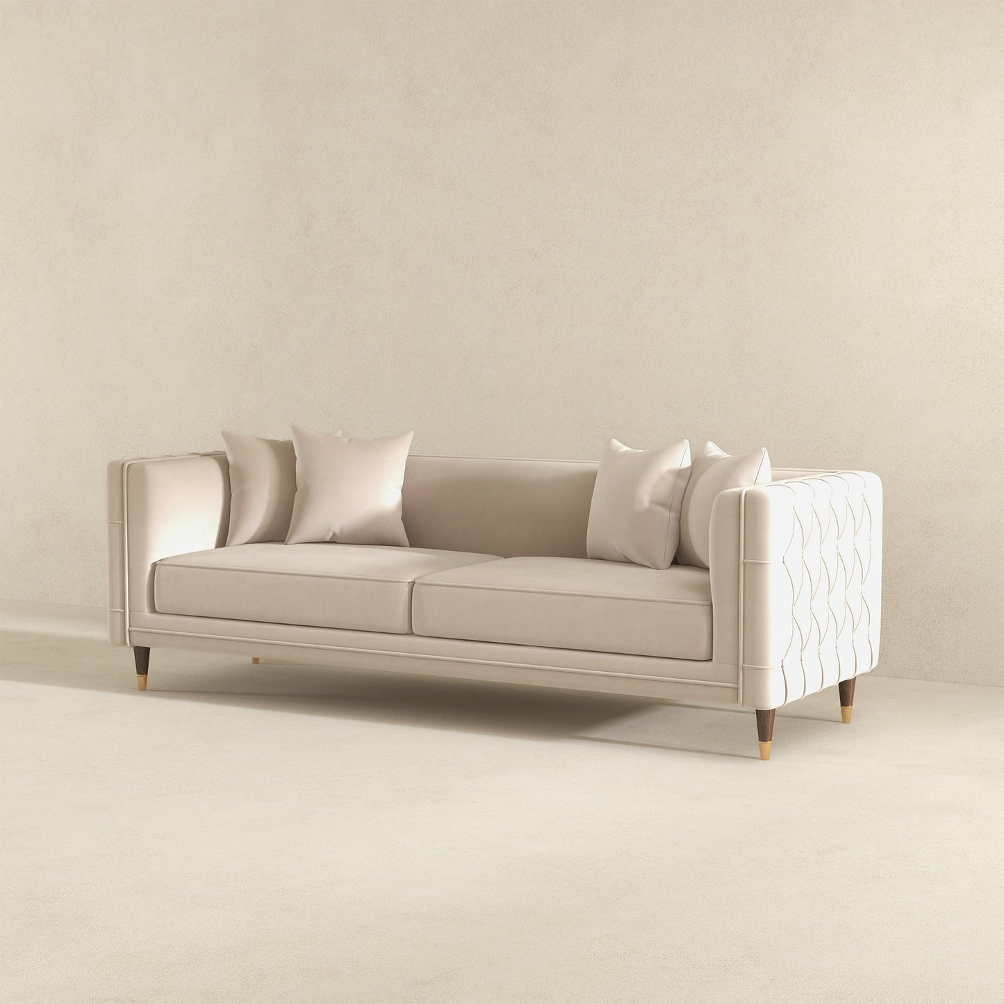 Nora Light Cream Velvet Sofa – Harwin Furniture