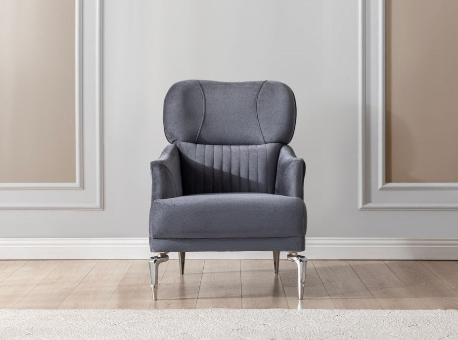 Angela Gray Velvet Chair – Harwin Furniture