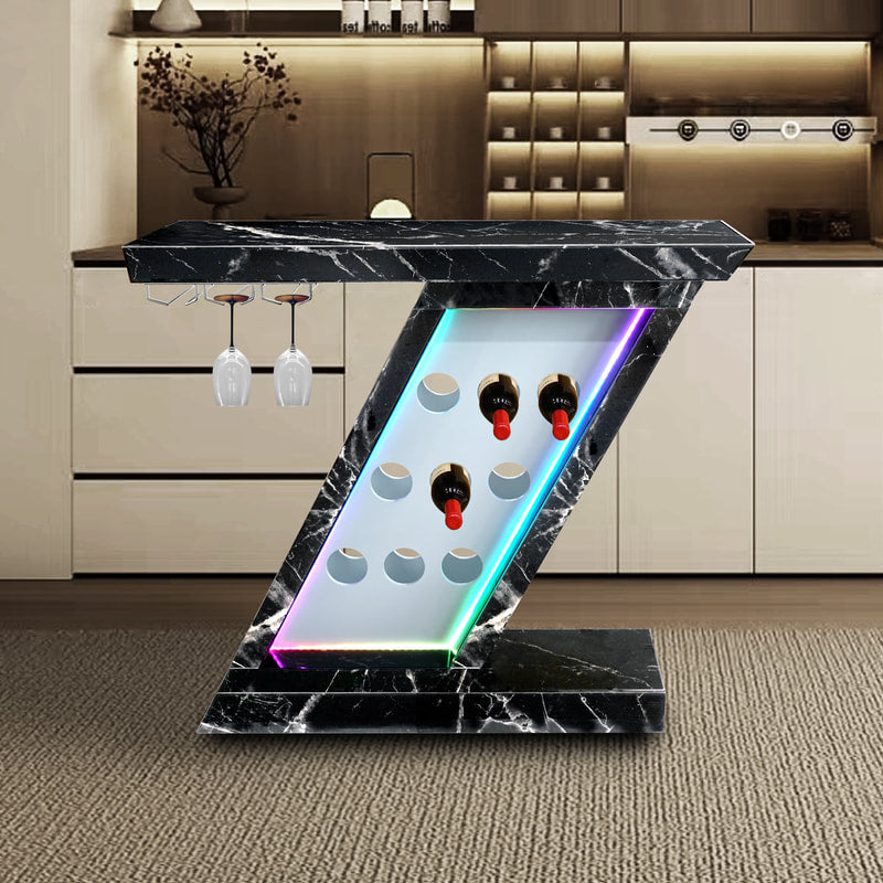 A41 Black LED Console Table/Wine Storage – Harwin Furniture