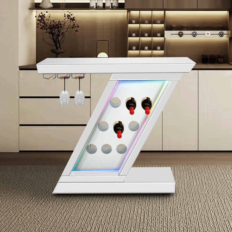 A41 White LED Console Table/Wine Storage – Harwin Furniture